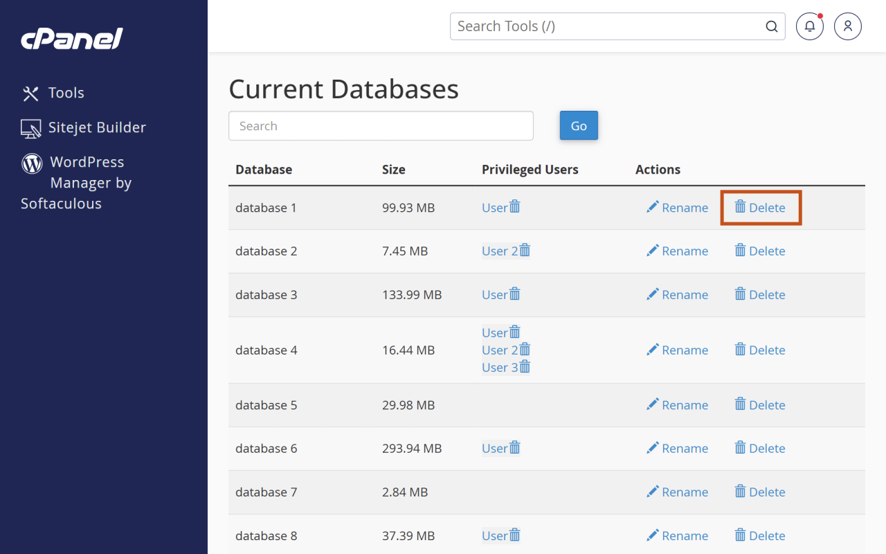 How to delete a database in phpMyAdmin (safely and correctly) - TeamUpdraft